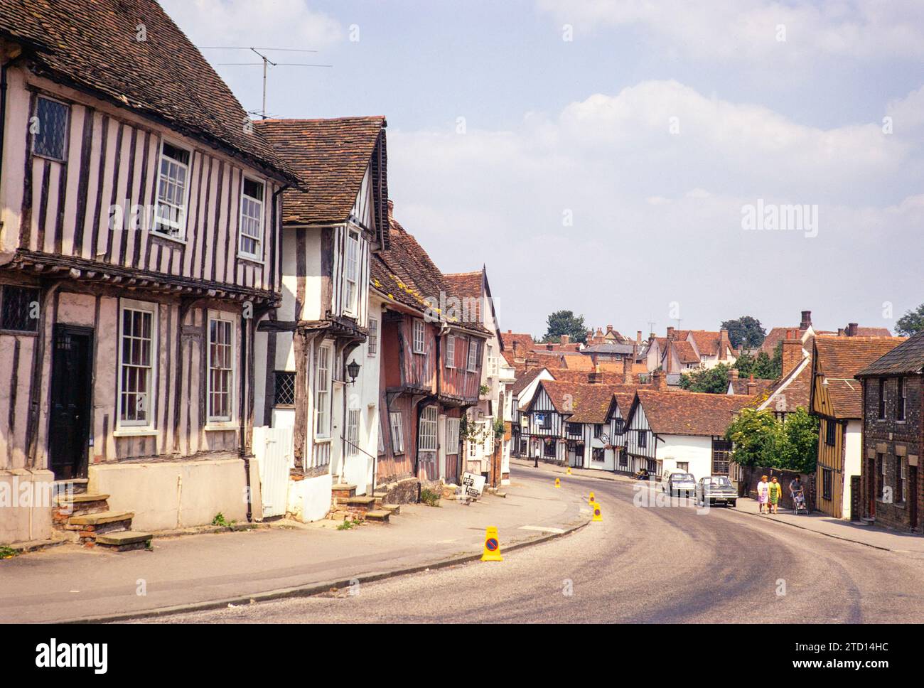 Historic medieval buildings, Church Street, Lavenham, Suffolk, England ...