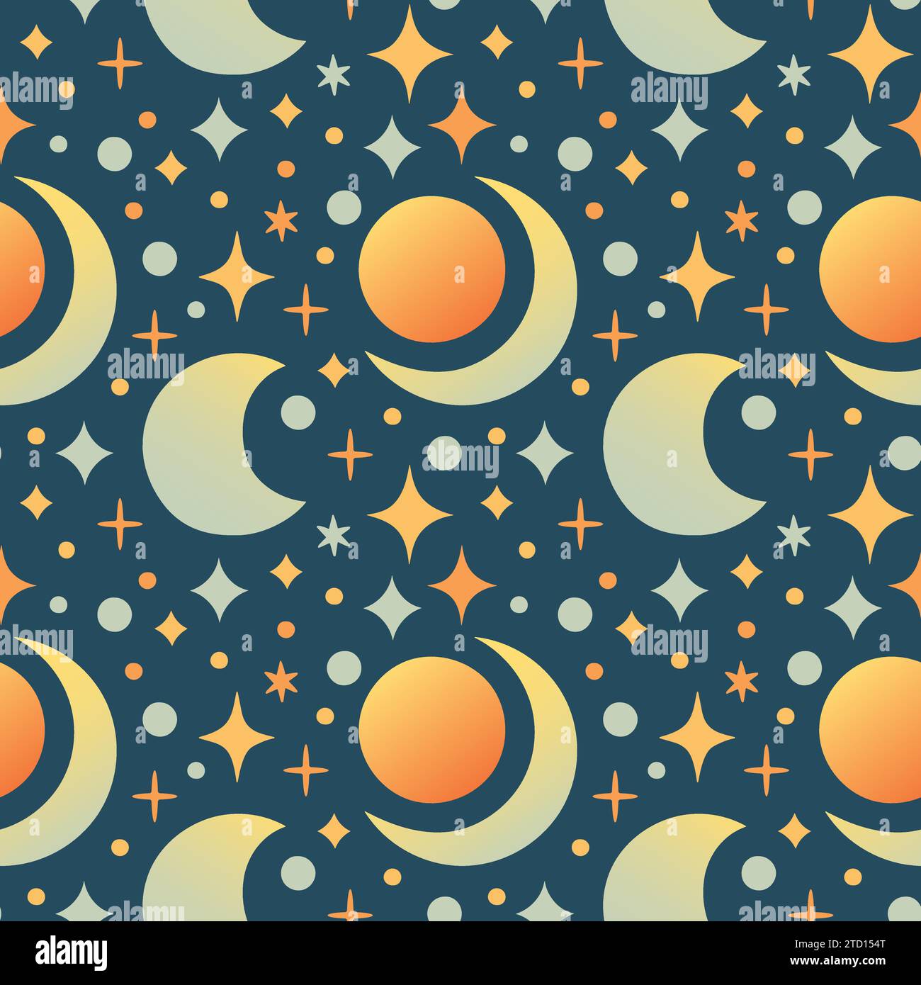 Solar Eclipse seamless pattern in flat cartoon style for kids education ...