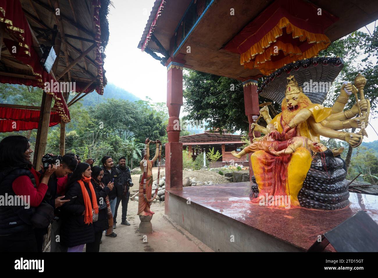 December 15, 2023, Dhading, Bagmati, Nepal: People visit the idol of ...