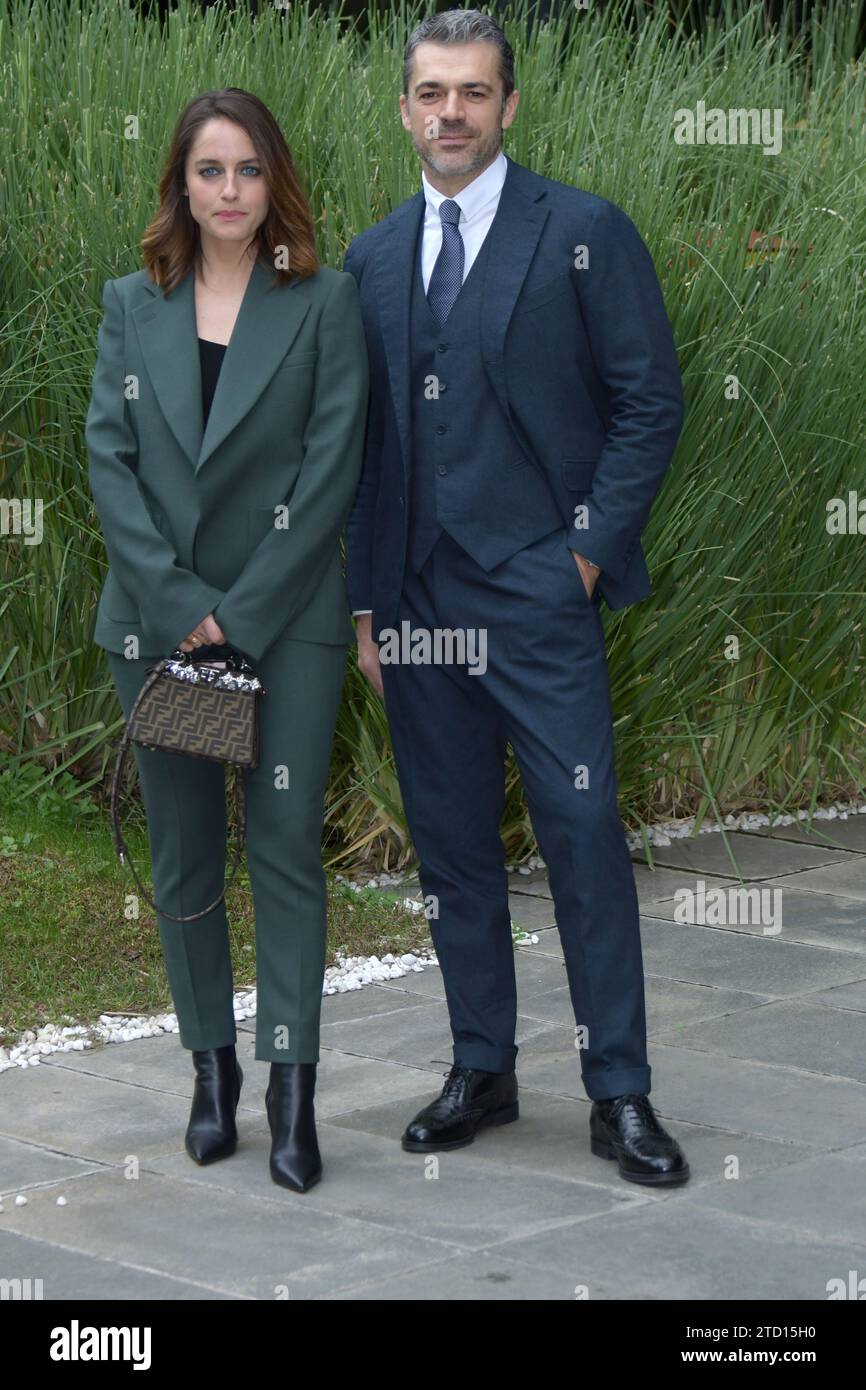 Matilde Gioli and Luca Argentero during Photocall of the Rai series ...