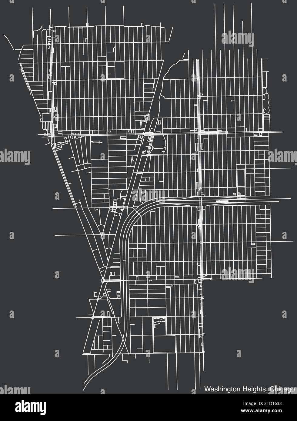 Street roads map of the WASHINGTON HEIGHTS COMMUNITY AREA, CHICAGO ...