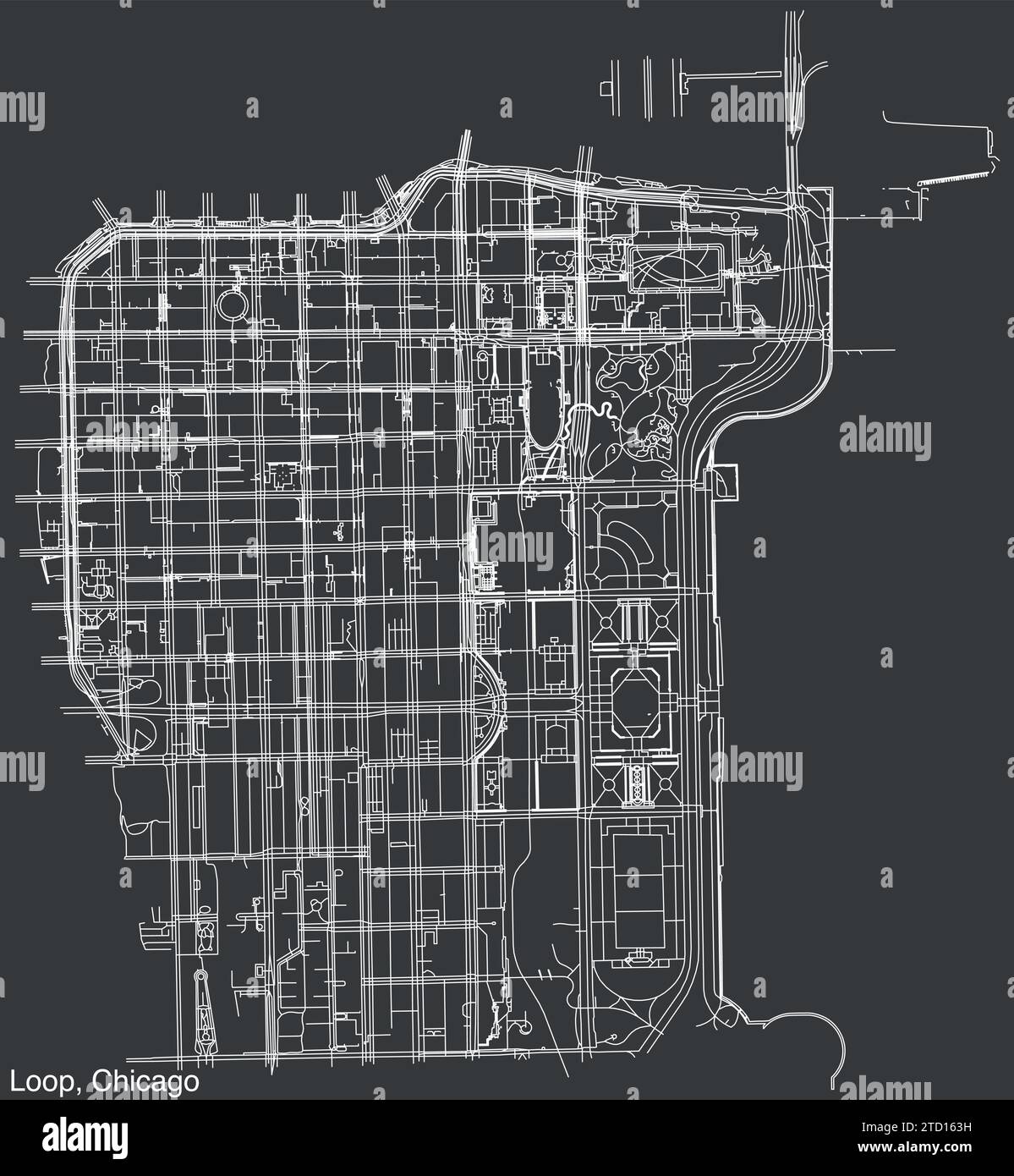 Map of chicago loop hi-res stock photography and images - Alamy