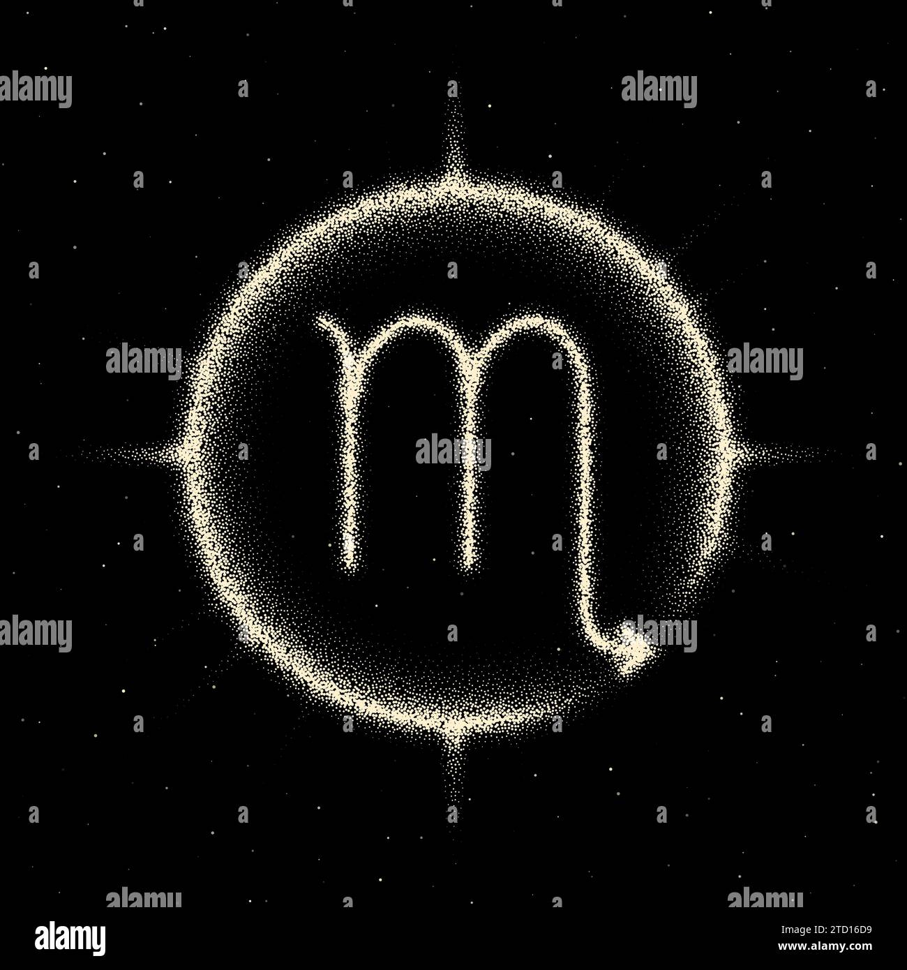 Astrology Zodiac sign of Scorpio in retro dotwork style. Horoscope ...