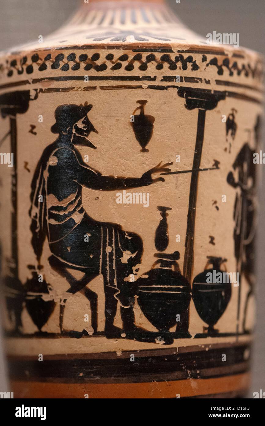 Detail of a 2500 year old pot, Acropolis Museum, Athens, Greece Stock ...