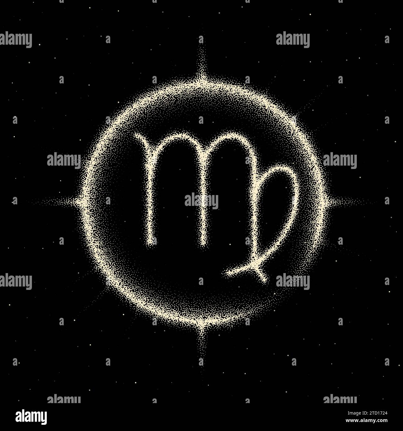 Astrology Zodiac sign of Virgo in retro dotwork style. Horoscope ...