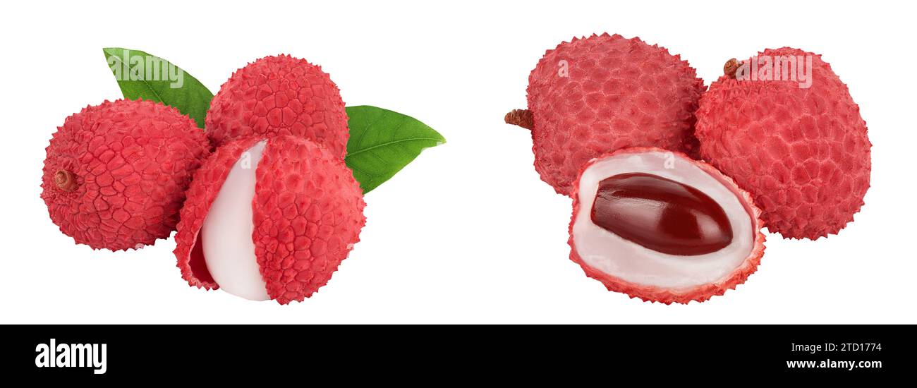 lychee fruit isolated on white background with full depth of field ...