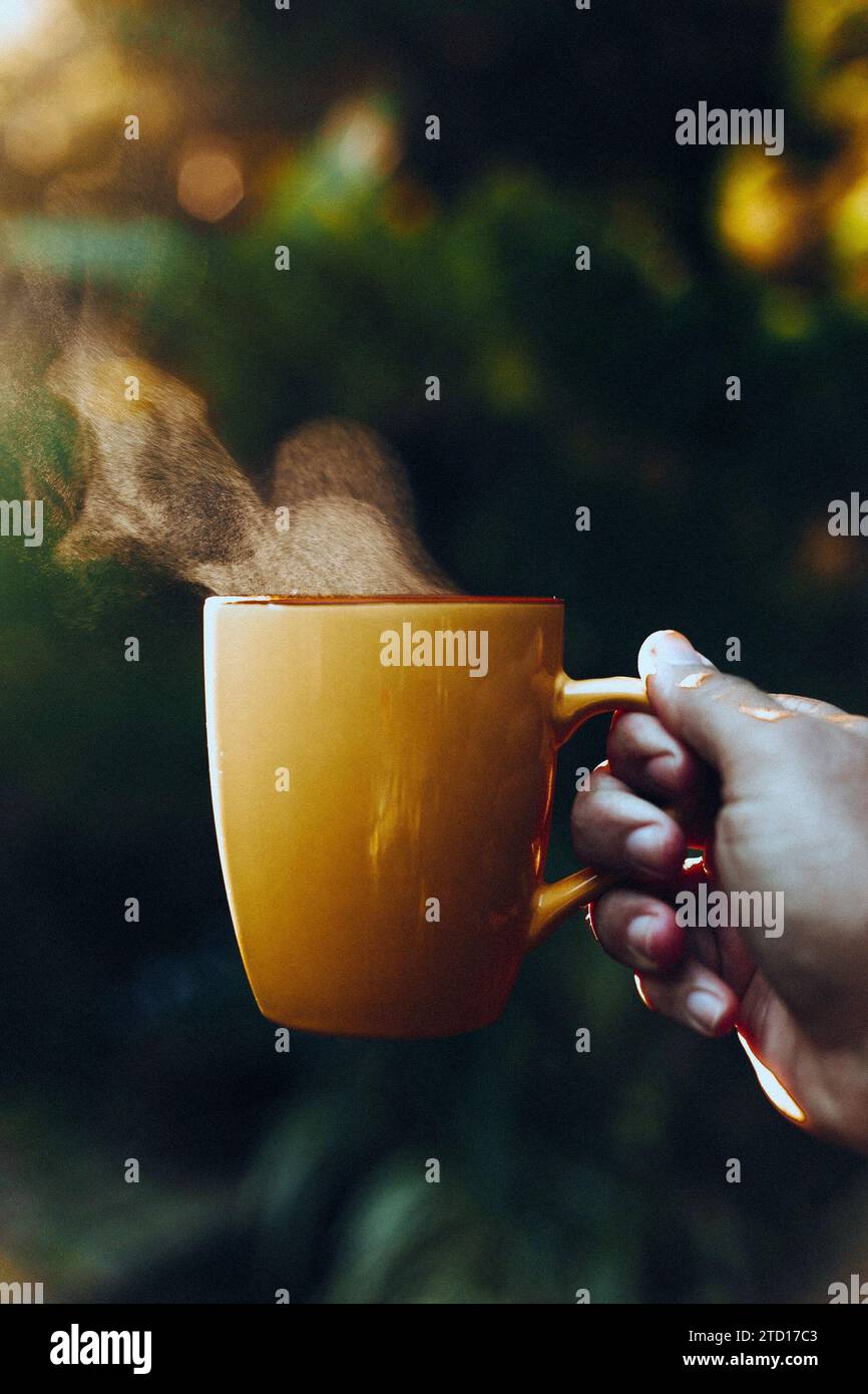 Cup of coffee background, coffee time photo Stock Photo - Alamy
