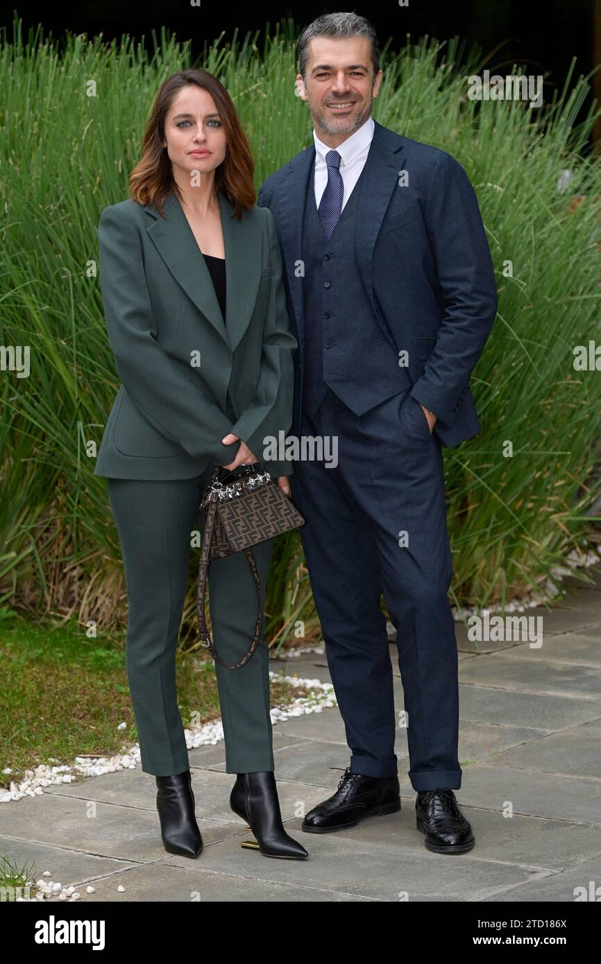 Matilde Gioli (L) and Luca Argentero (R) attend the photocall of DOC ...