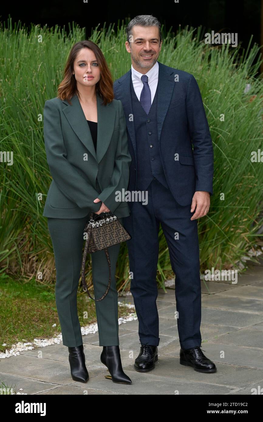 Matilde Gioli (L) and Luca Argentero (R) attend the photocall of DOC ...