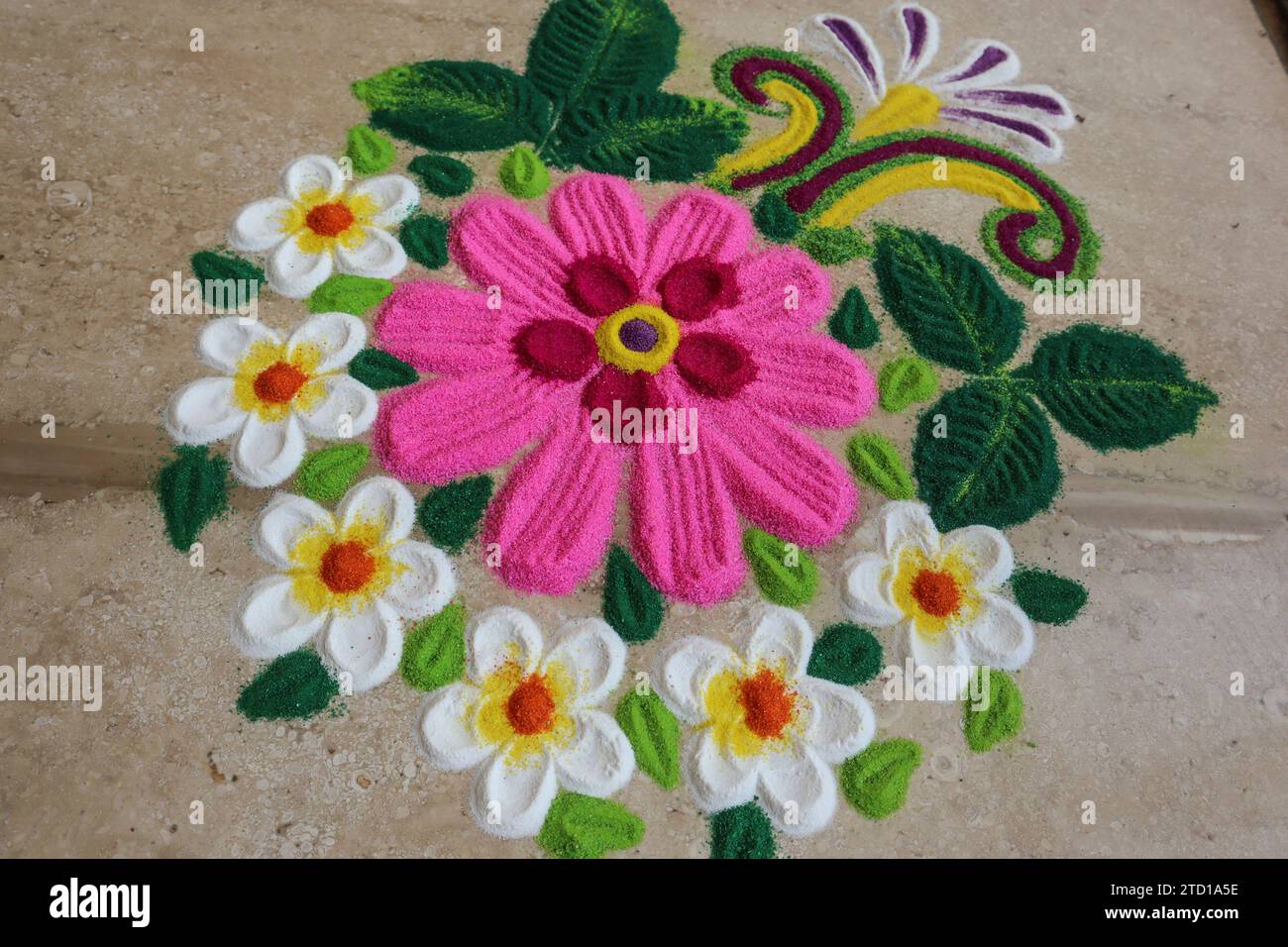 Beautiful Rangoli designs made for indian festival Stock Photo - Alamy