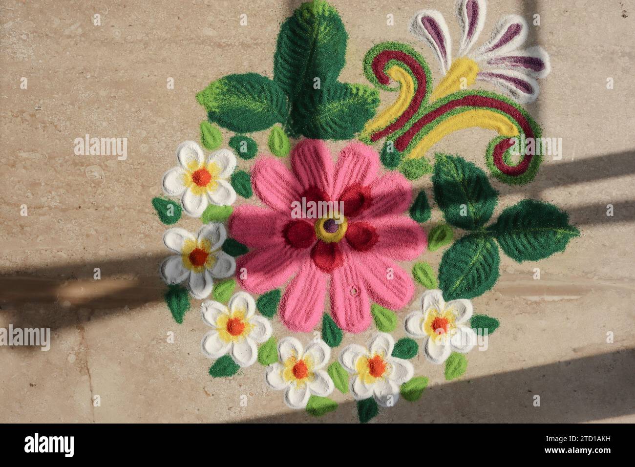 Beautiful white Flower design rangoli. Rangoli making patterns. Rangoli ...
