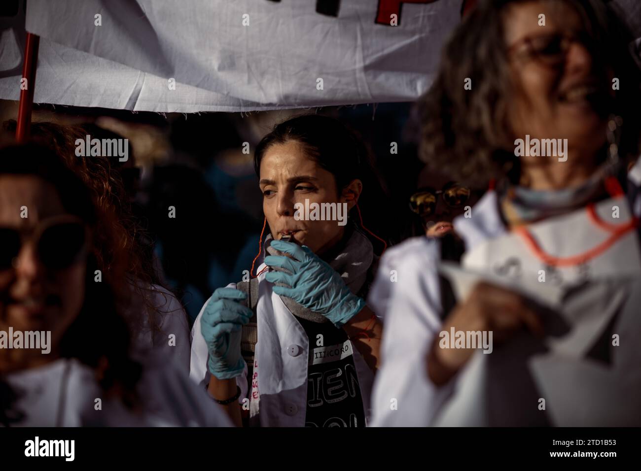 Barcelona, Spain. 15 December, 2023: Members of the healthcare sector ...