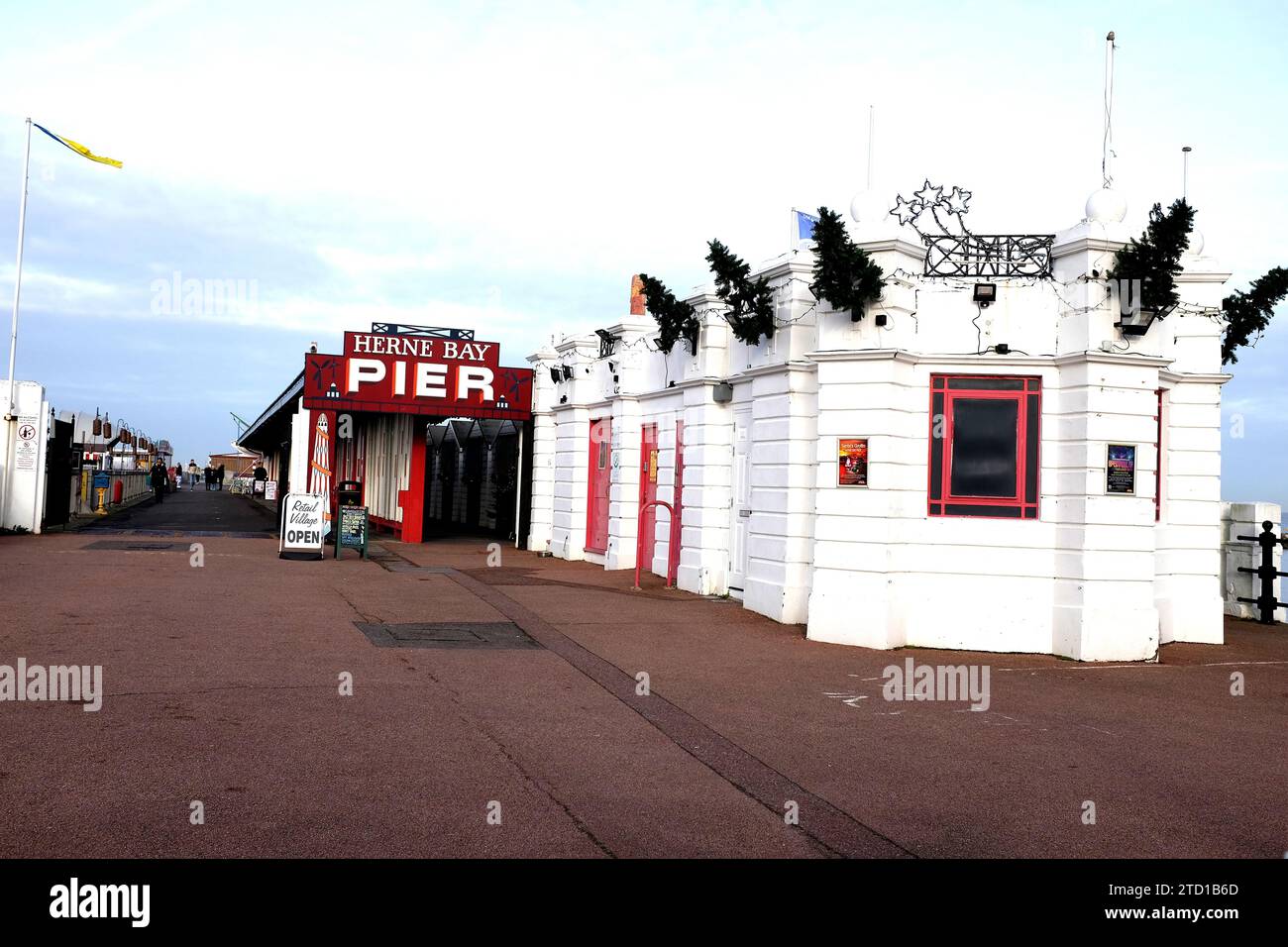 herne bay seaside town pier main entrance,north thanet,kent,uk december ...