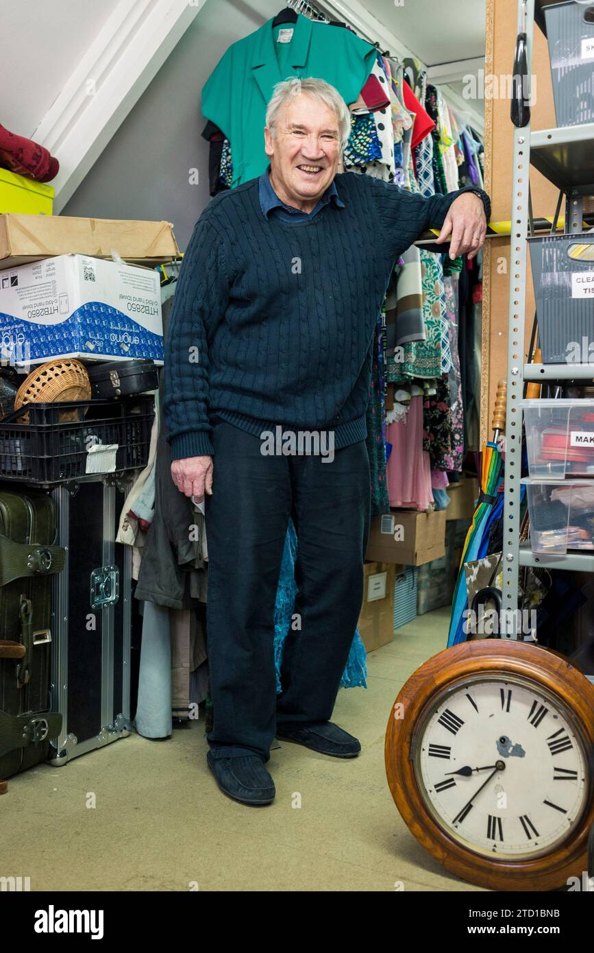 A stage manager and Theatre director backstage at a local theatre Stock ...