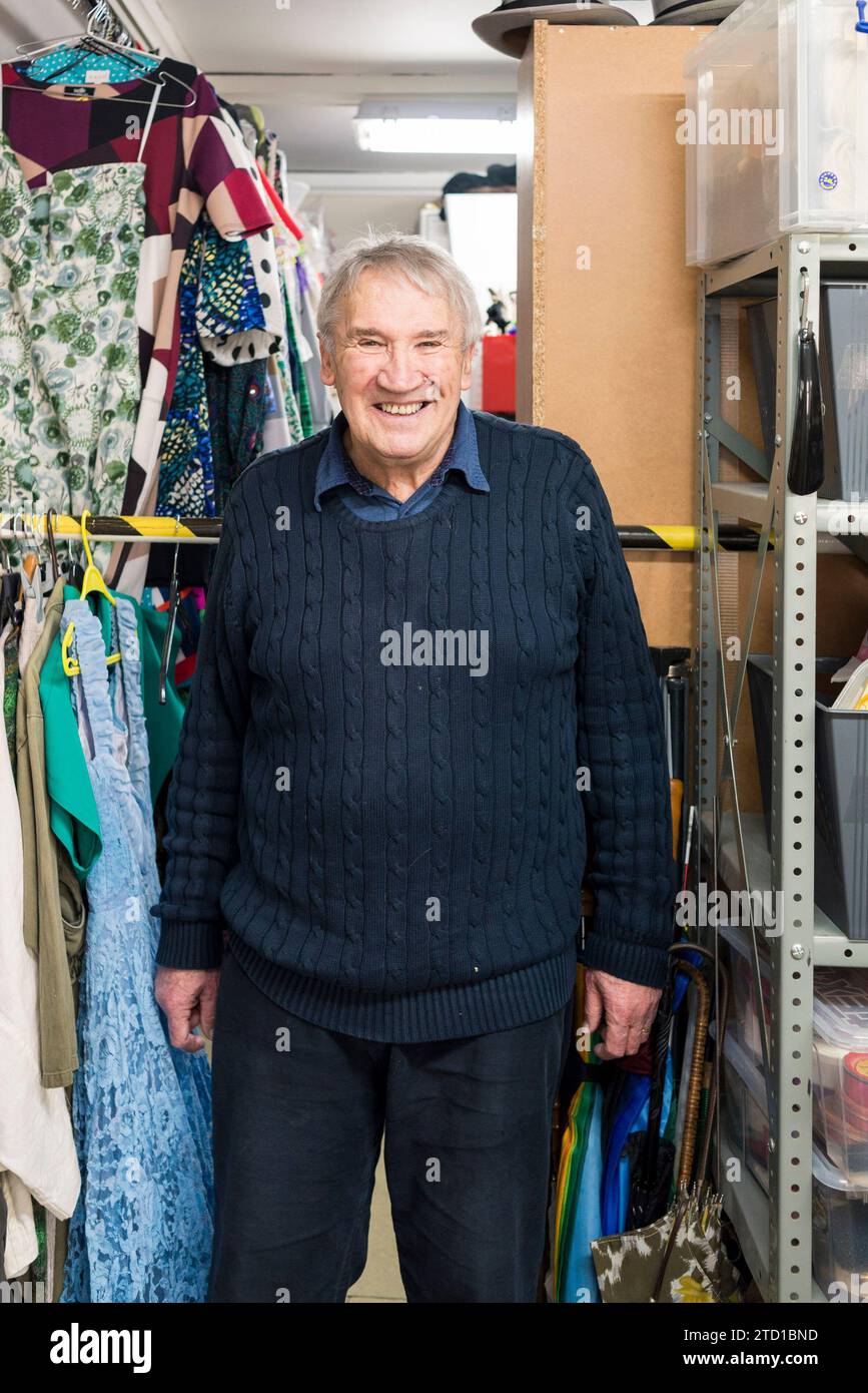 A stage manager and Theatre director backstage at a local theatre Stock ...