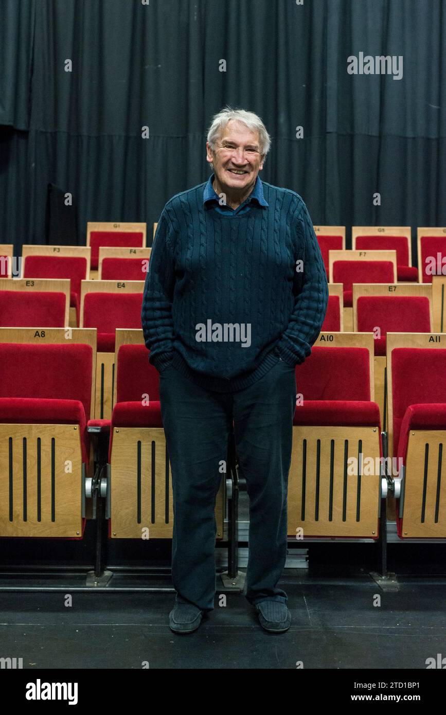 A stage manager and Theatre director backstage at a local theatre Stock ...