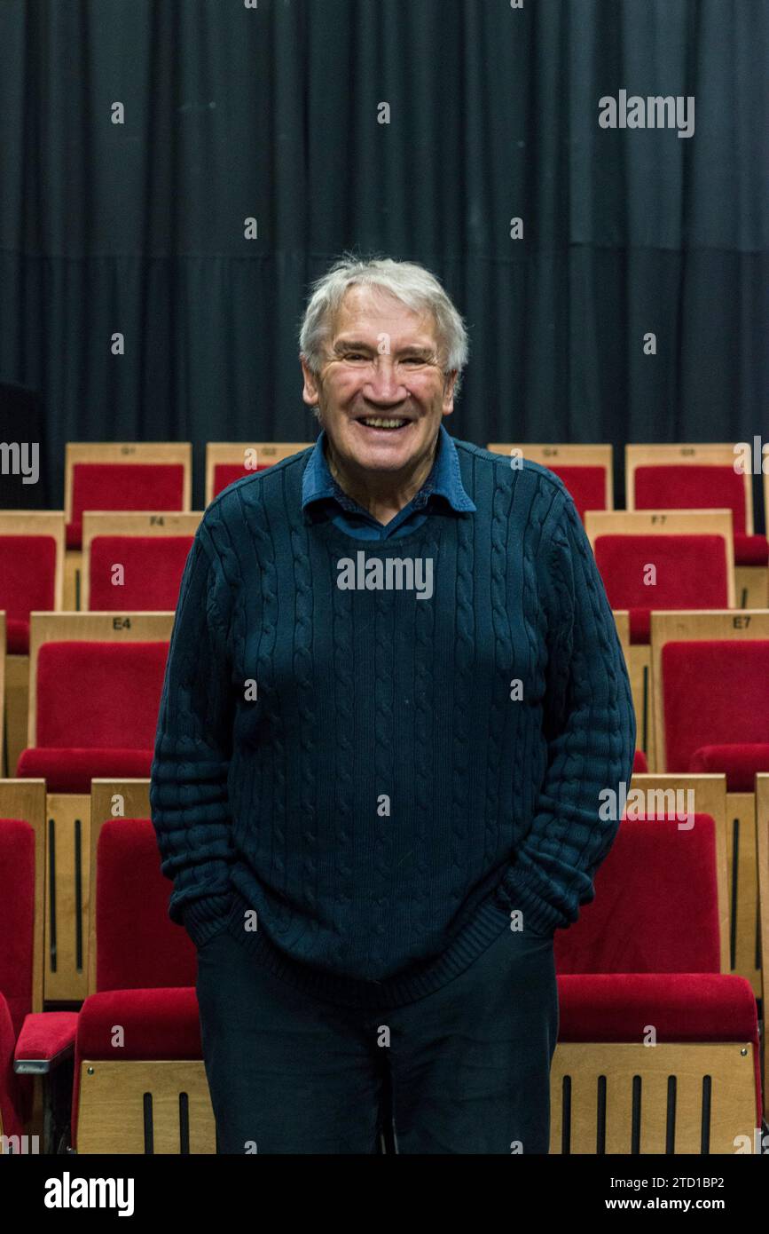 A stage manager and Theatre director backstage at a local theatre Stock ...