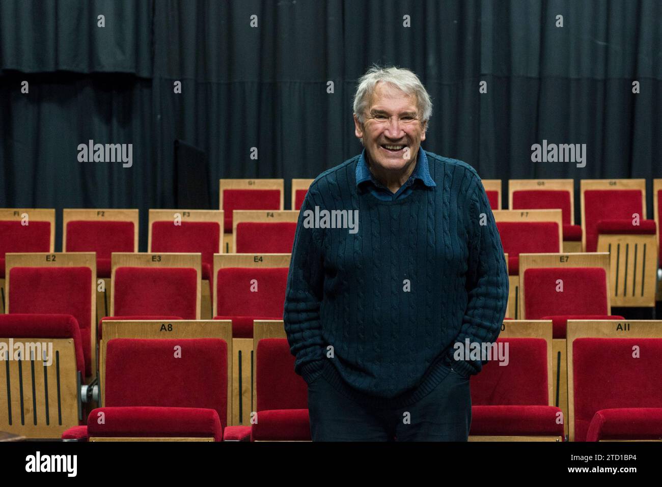 A stage manager and Theatre director backstage at a local theatre Stock ...