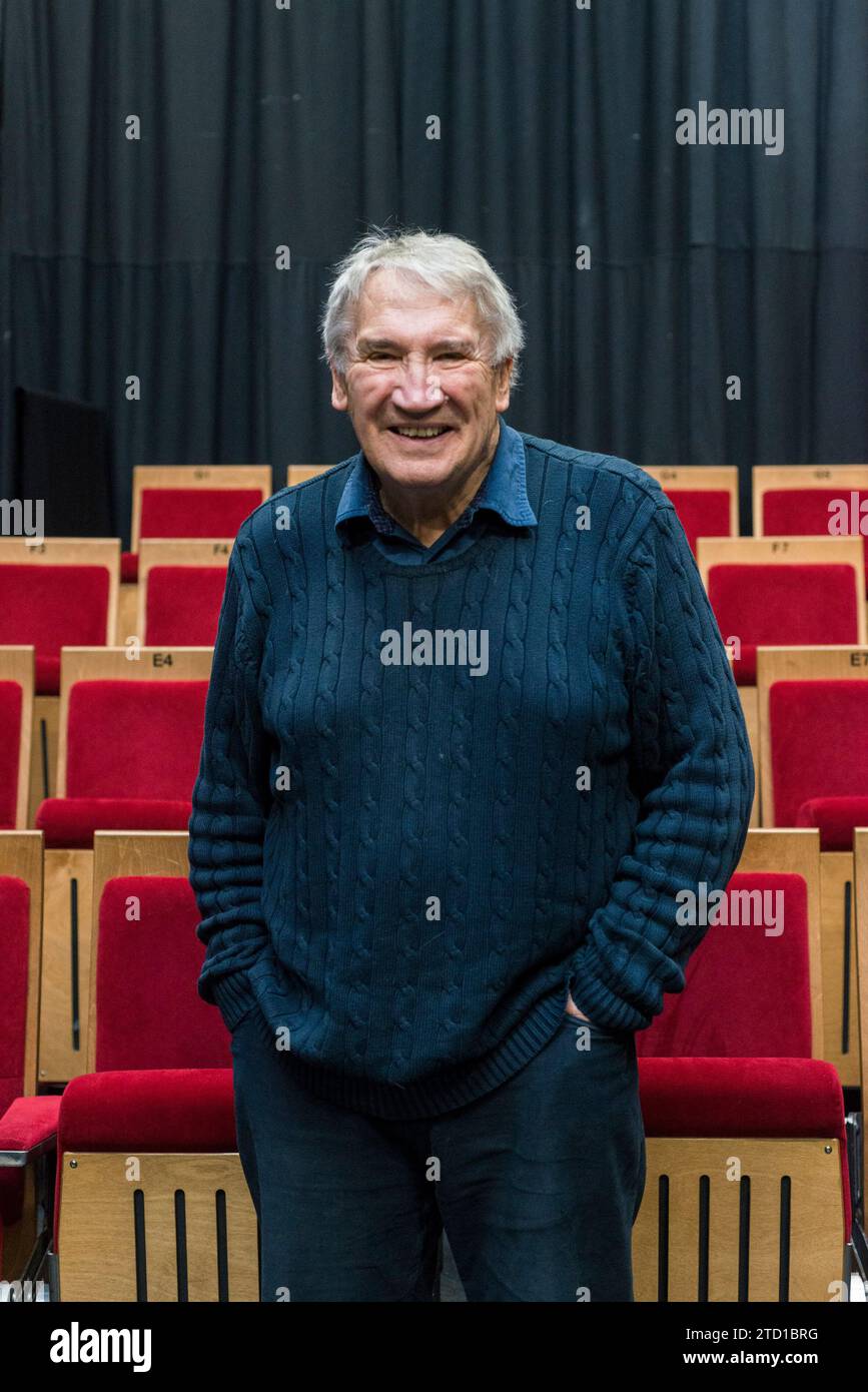 A stage manager and Theatre director backstage at a local theatre Stock ...