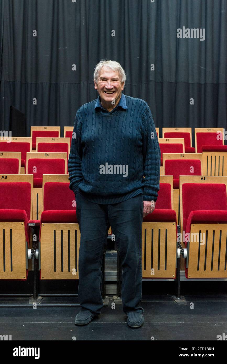 A stage manager and Theatre director backstage at a local theatre Stock ...