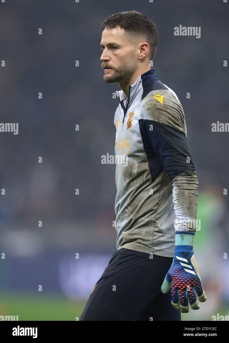 Milan, Italy, 12th December 2023. Alejandro Remiro of Real Sociedad ...