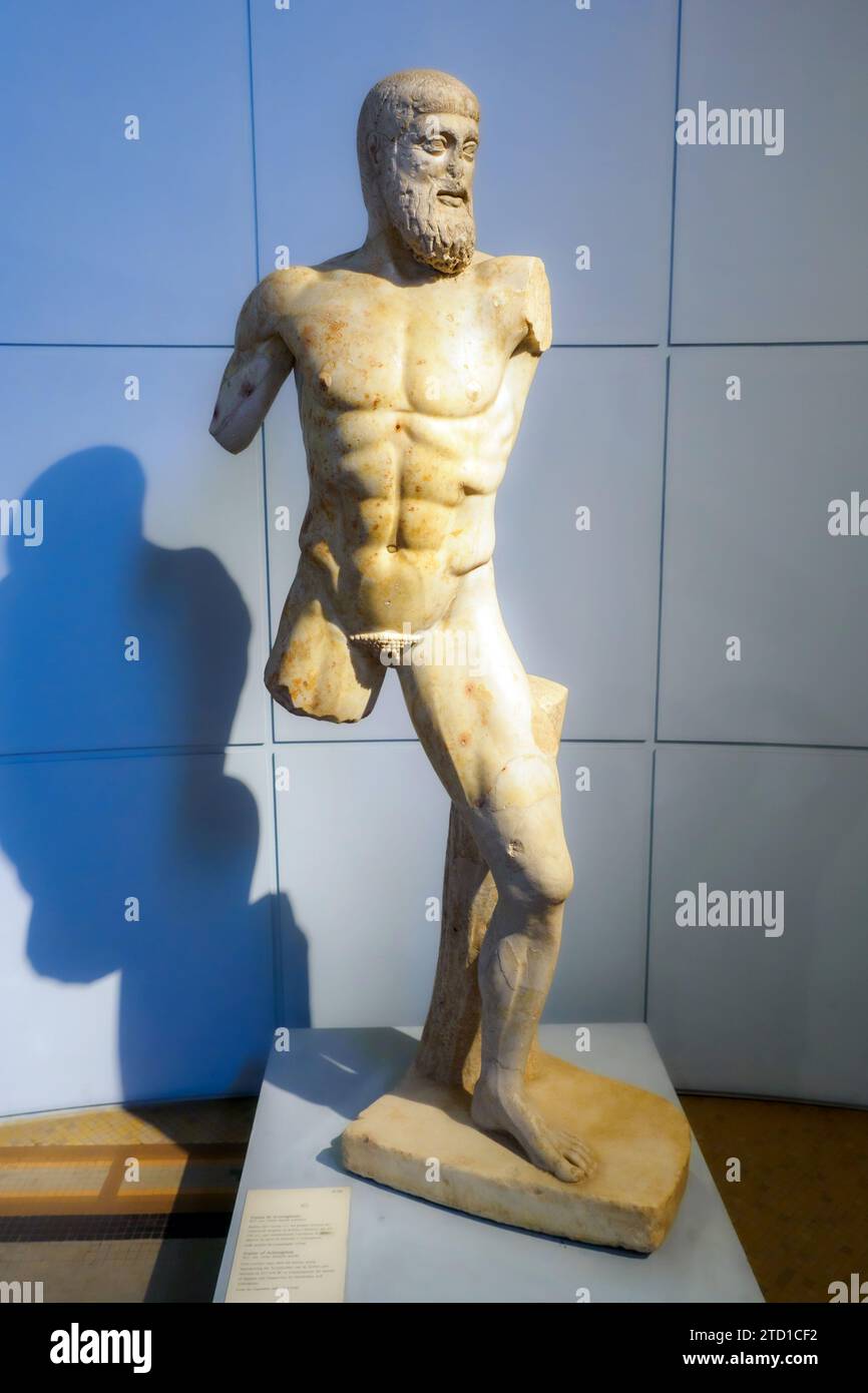 Statue of Aristogiton. Pentelic marble. First century copy after the bronze group representing ...