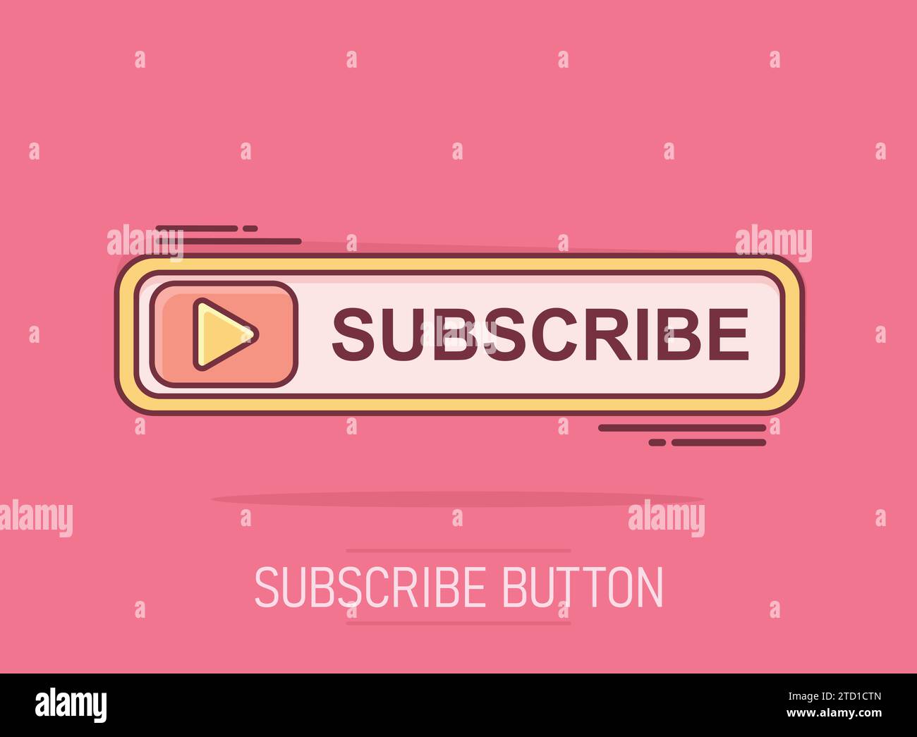 Vector cartoon subscribe button icon in comic style. Subscribe sign ...