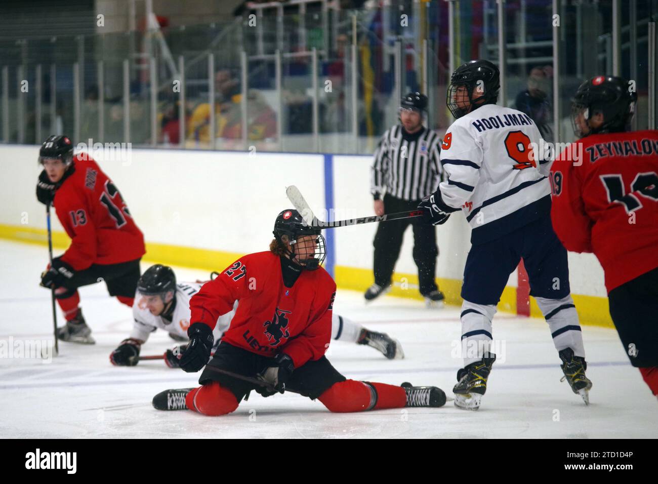 Dumfries, 15 December 2023. Dovydas Jukna playing for Lithuania against ...