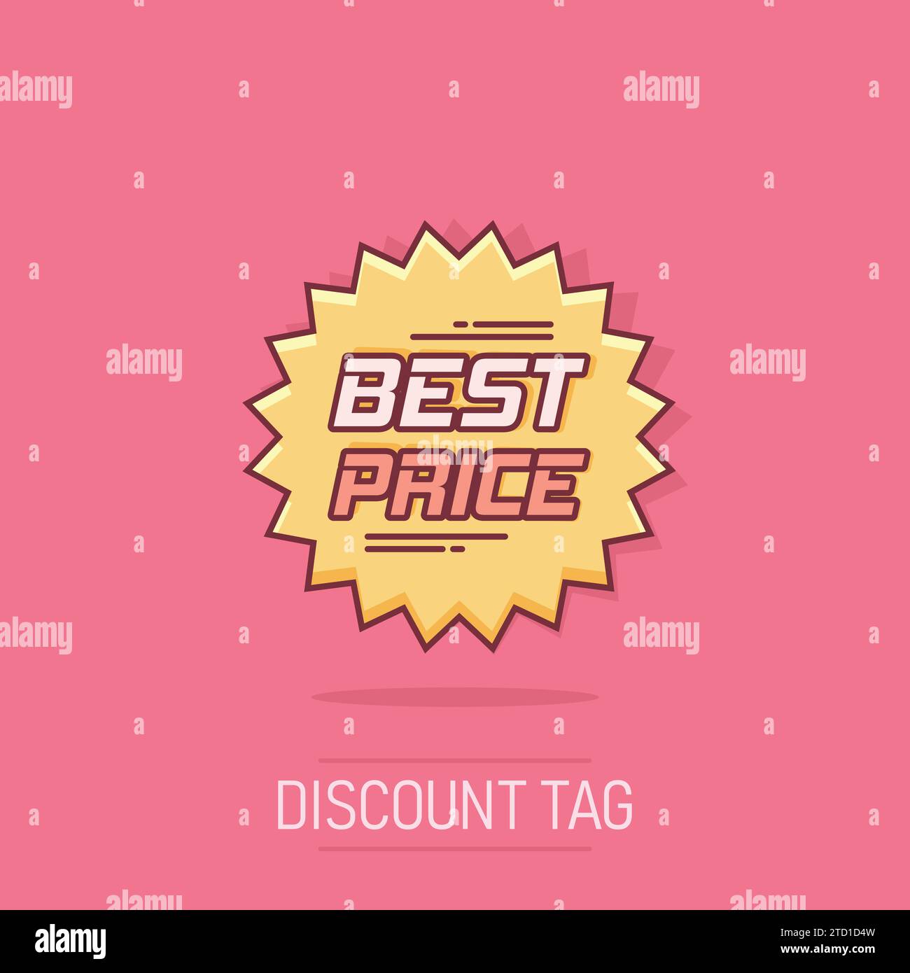 Vector cartoon discount sticker icon in comic style. Sale tag ...