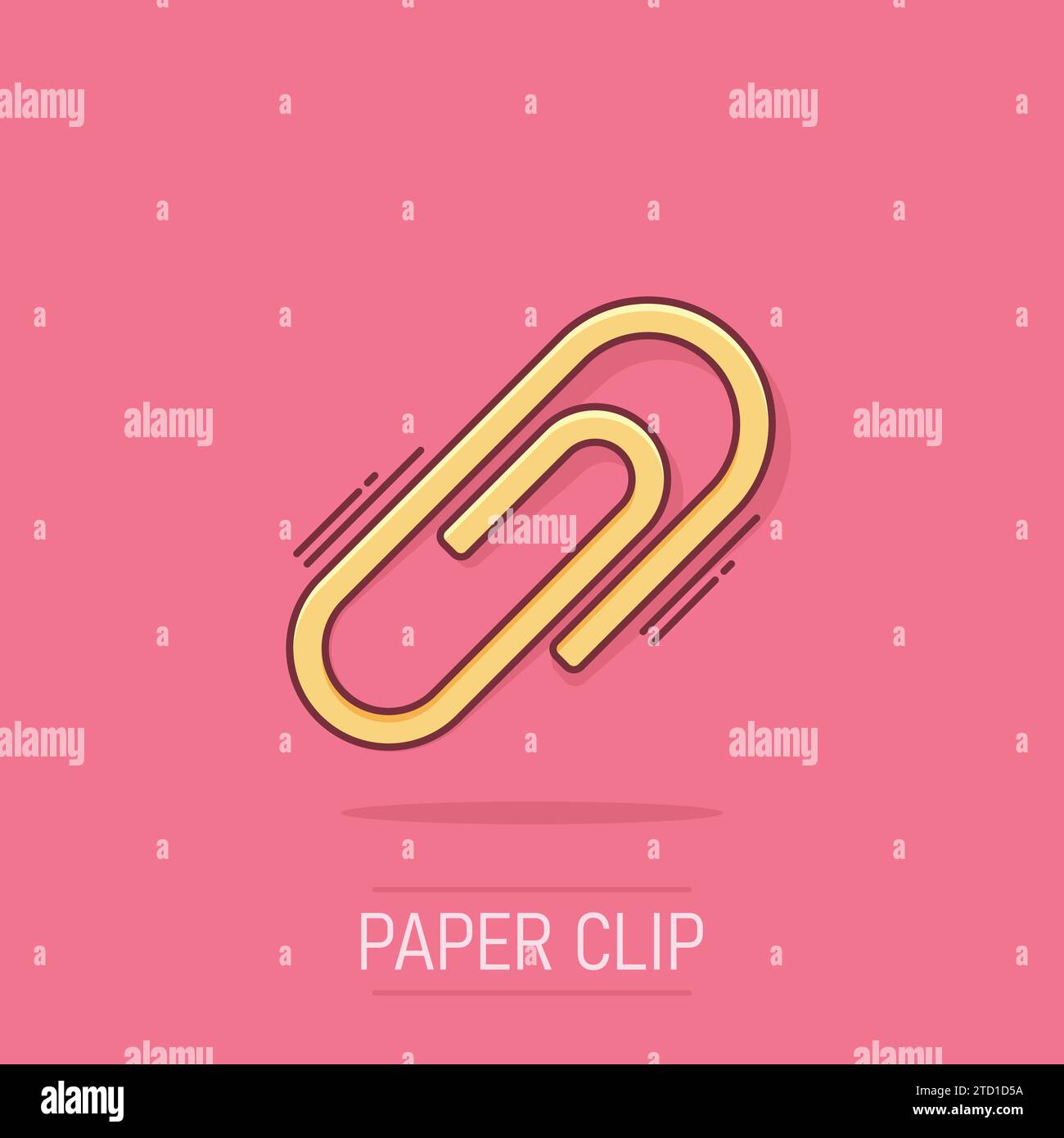 Vector cartoon paper clip attachment icon in comic style. Paperclip ...
