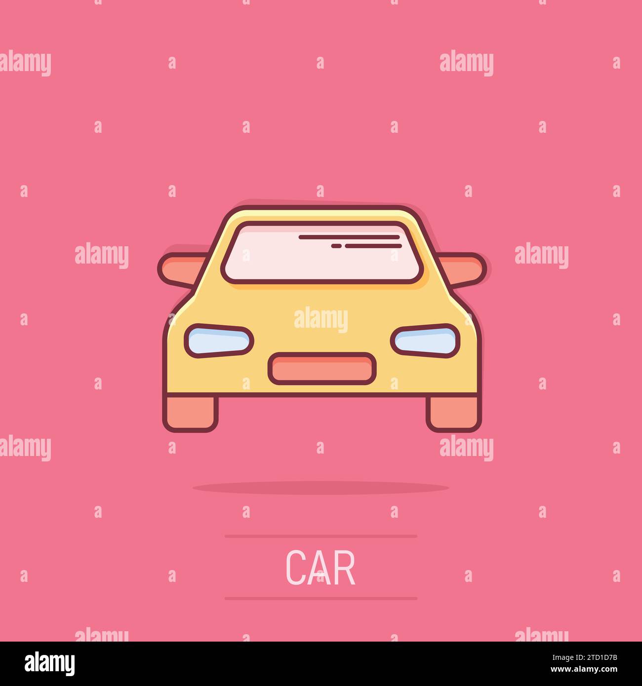 Vector cartoon car icon in comic style. Automobile vehicle illustration ...