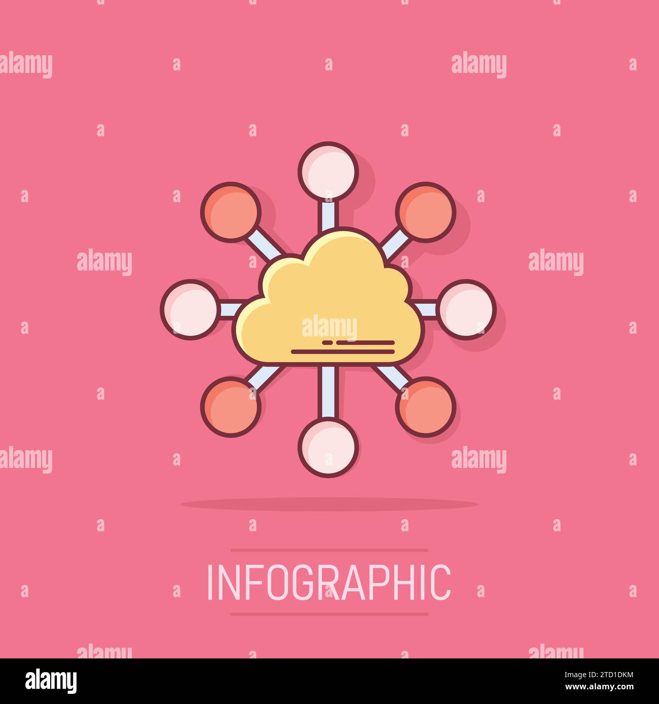 Vector cartoon cloud computing technology icon in comic style ...