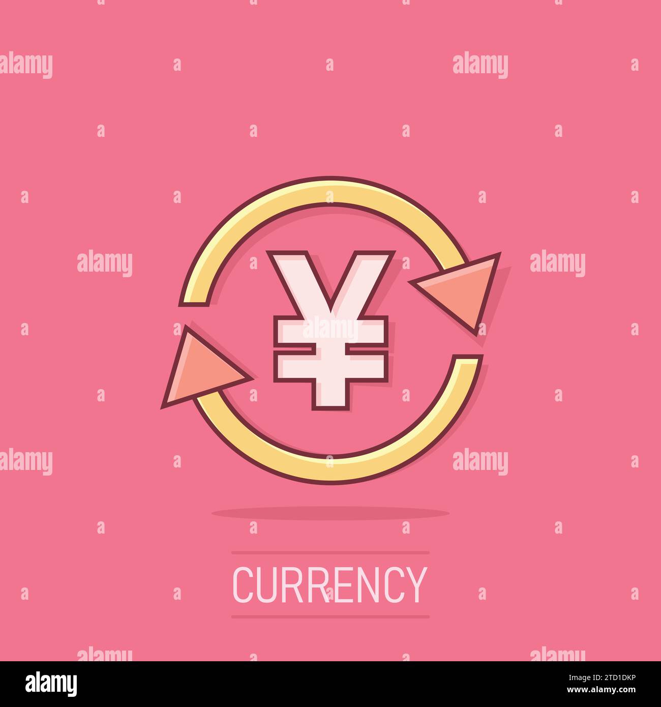 Vector cartoon yen, yuan money currency icon in comic style. Yen coin ...