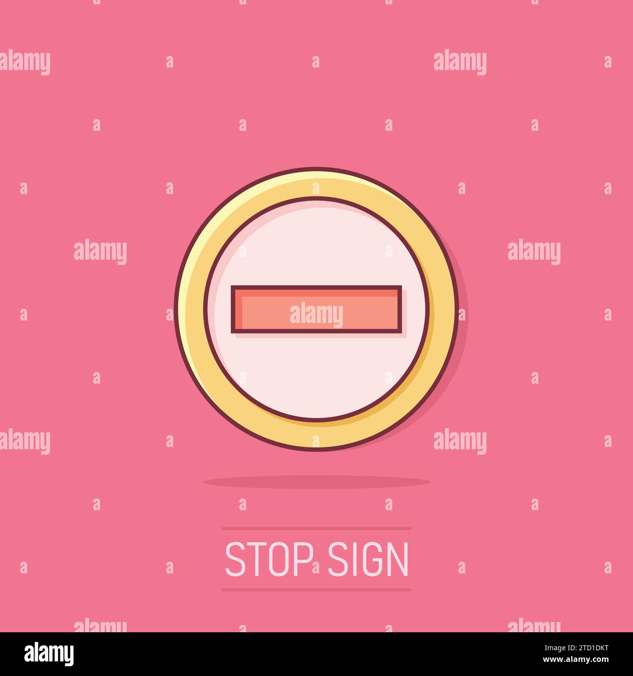 Vector cartoon stop sign icon in comic style. Danger symbol concept ...