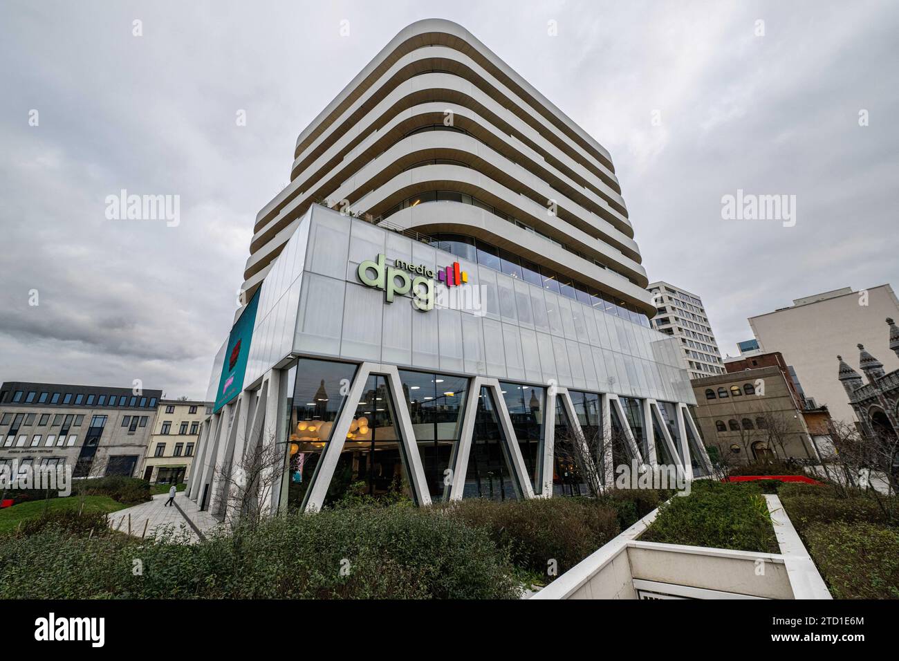 ANTWERP - Exterior of the DPG Media headquarters. Media company DPG ...