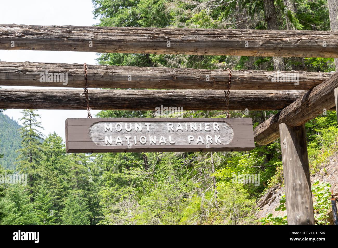 The entrance of Mount Rainier National Park, Washington, United States ...