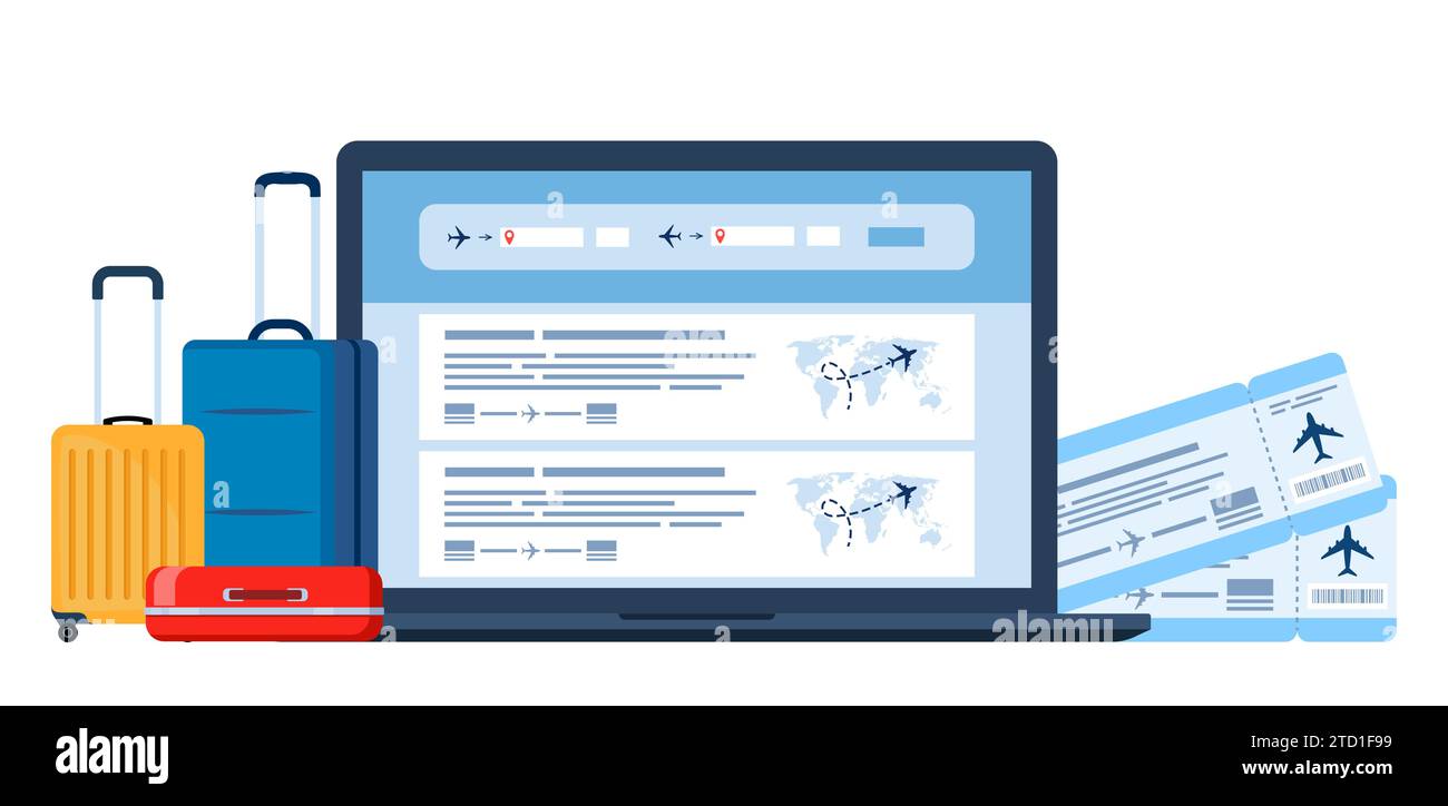 Illustration of electronic booking Cut Out Stock Images & Pictures - Alamy