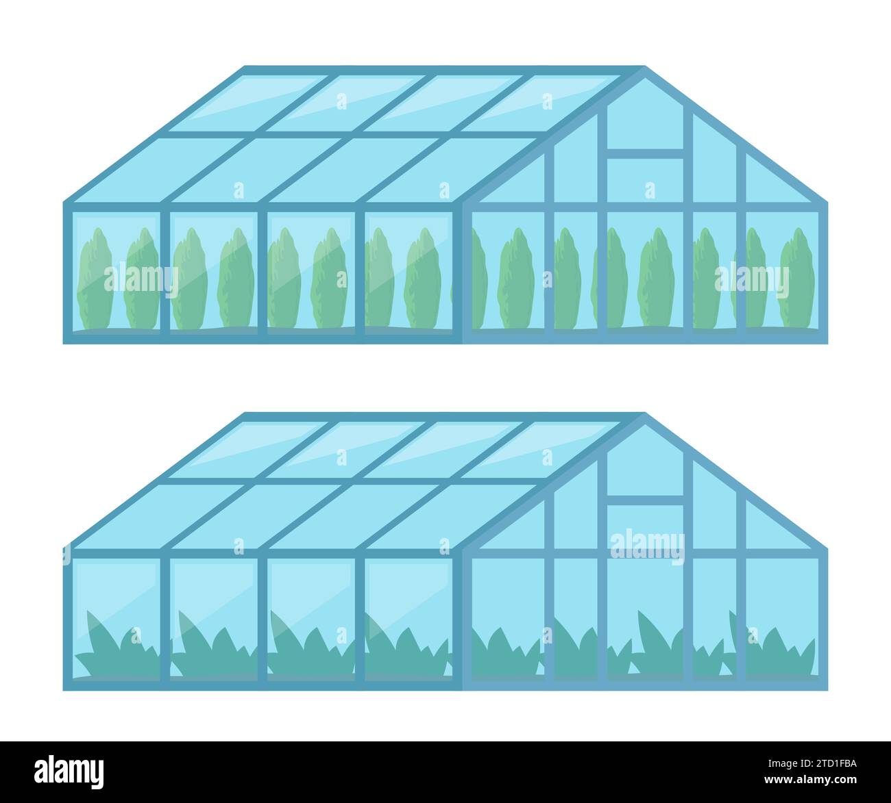 Greenhouses with glass walls, agricultural buildings. Cultivation of ...