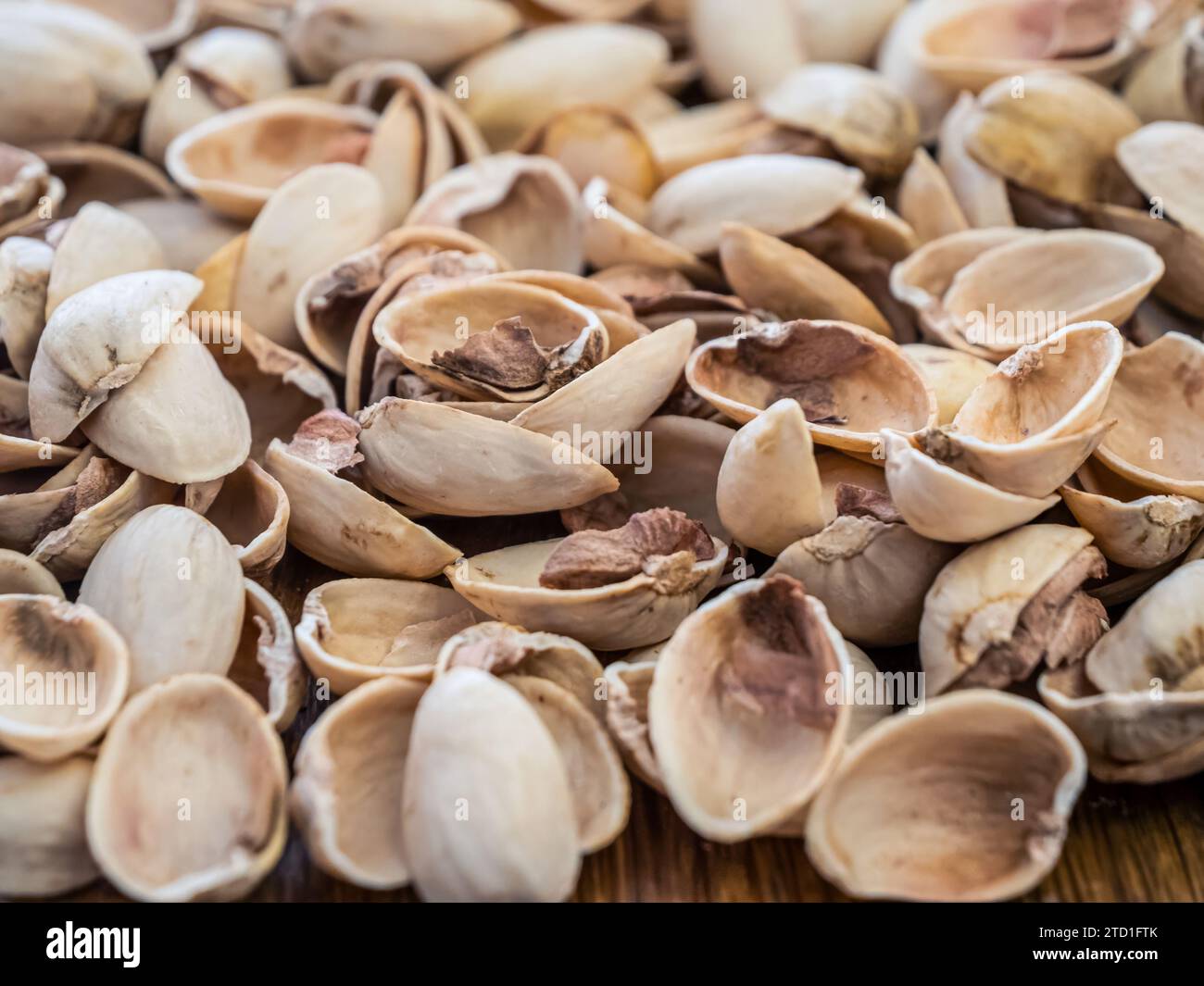 Large pile of empty pistachio shells eaten pistachios remains Stock ...
