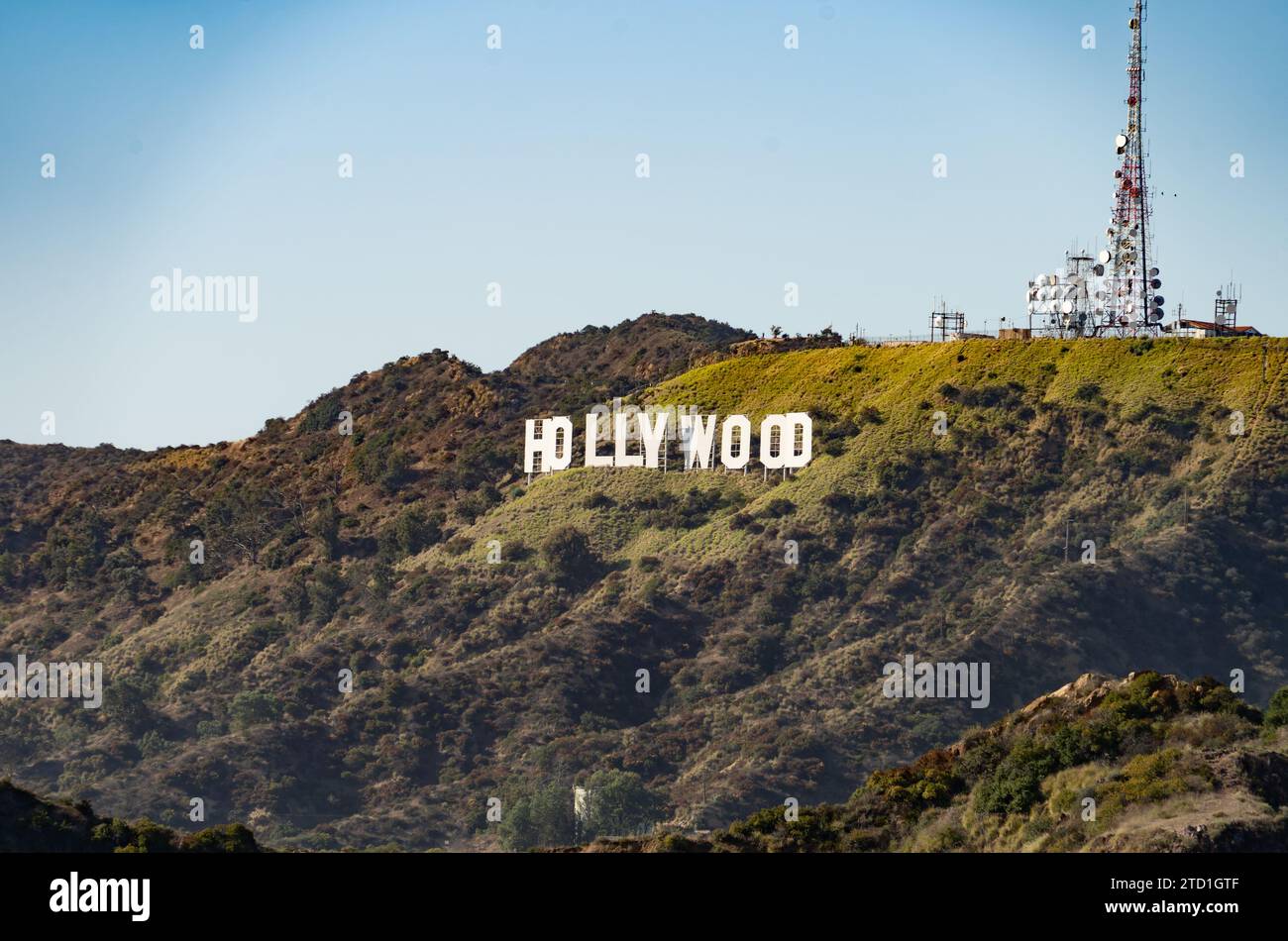 View of Hollywood sign from Griffith Park, Observatory Stock Photo - Alamy