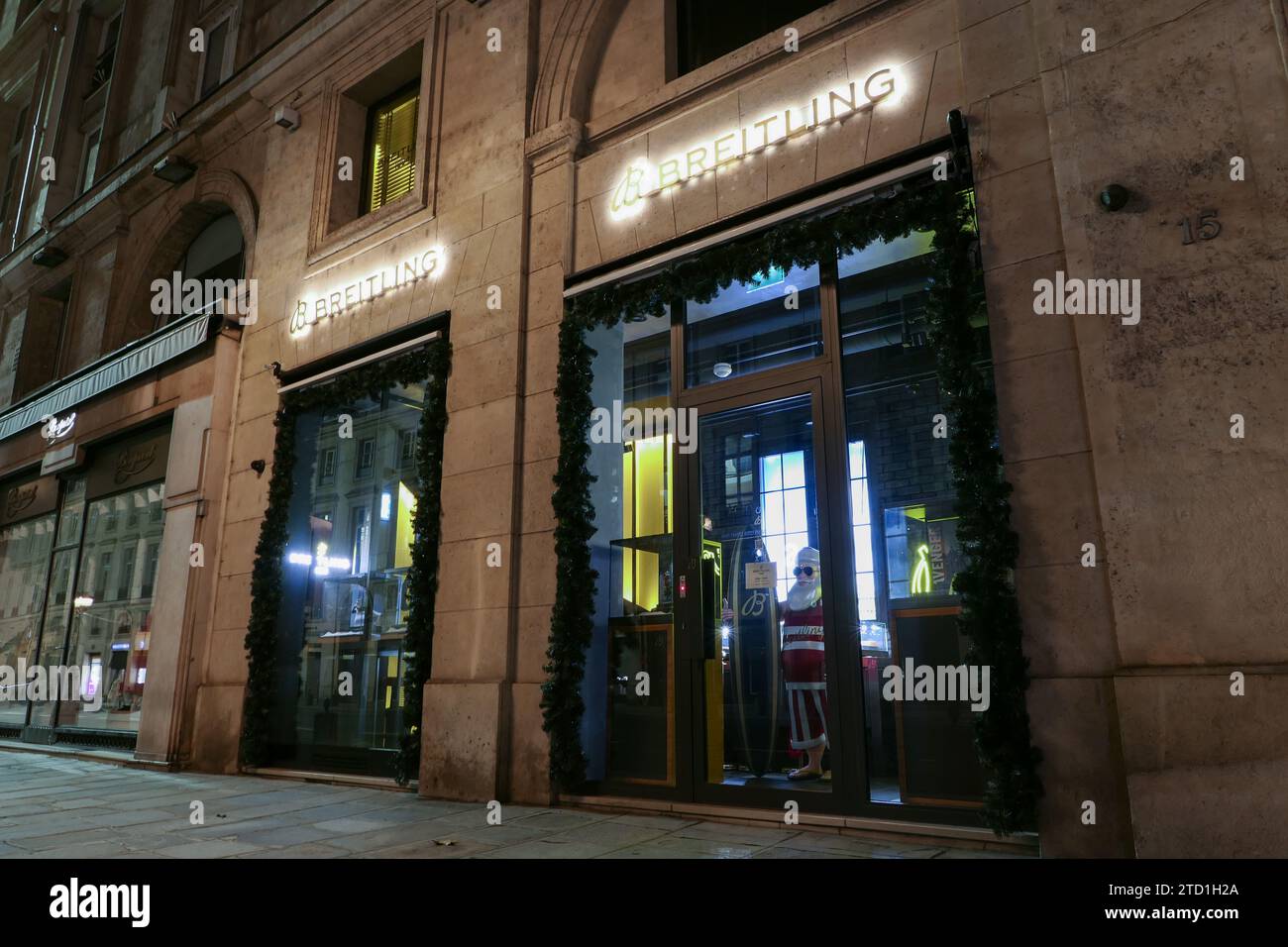 Paris, France. December 10. 2023. Famous Breitling boutique. Luxury ...