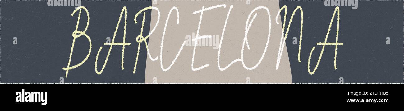 Graphic with lettering of the city BARCELONA in handwriting Stock Photo ...