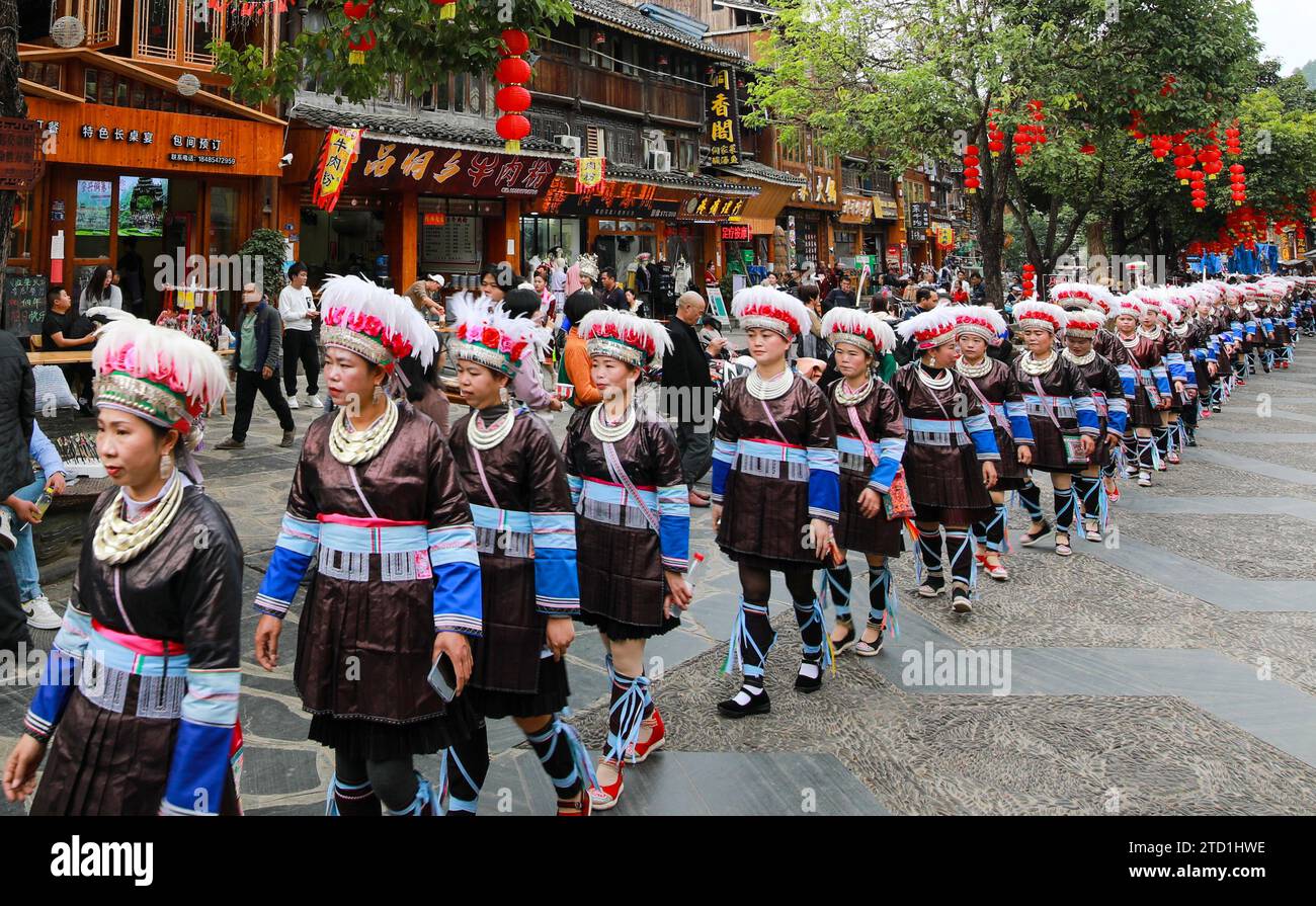 People of the Dong ethnic group are dressing up to participate in a ...