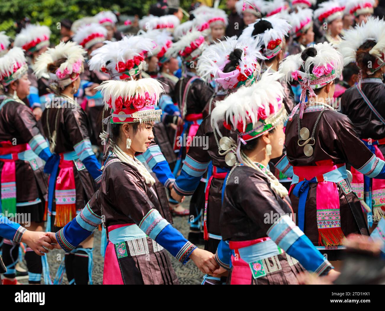People of the Dong ethnic group are dressing up to participate in a ...