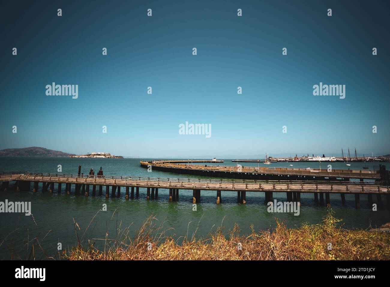 Fort mason historic historical landmark bay alcatraz island from hi-res ...
