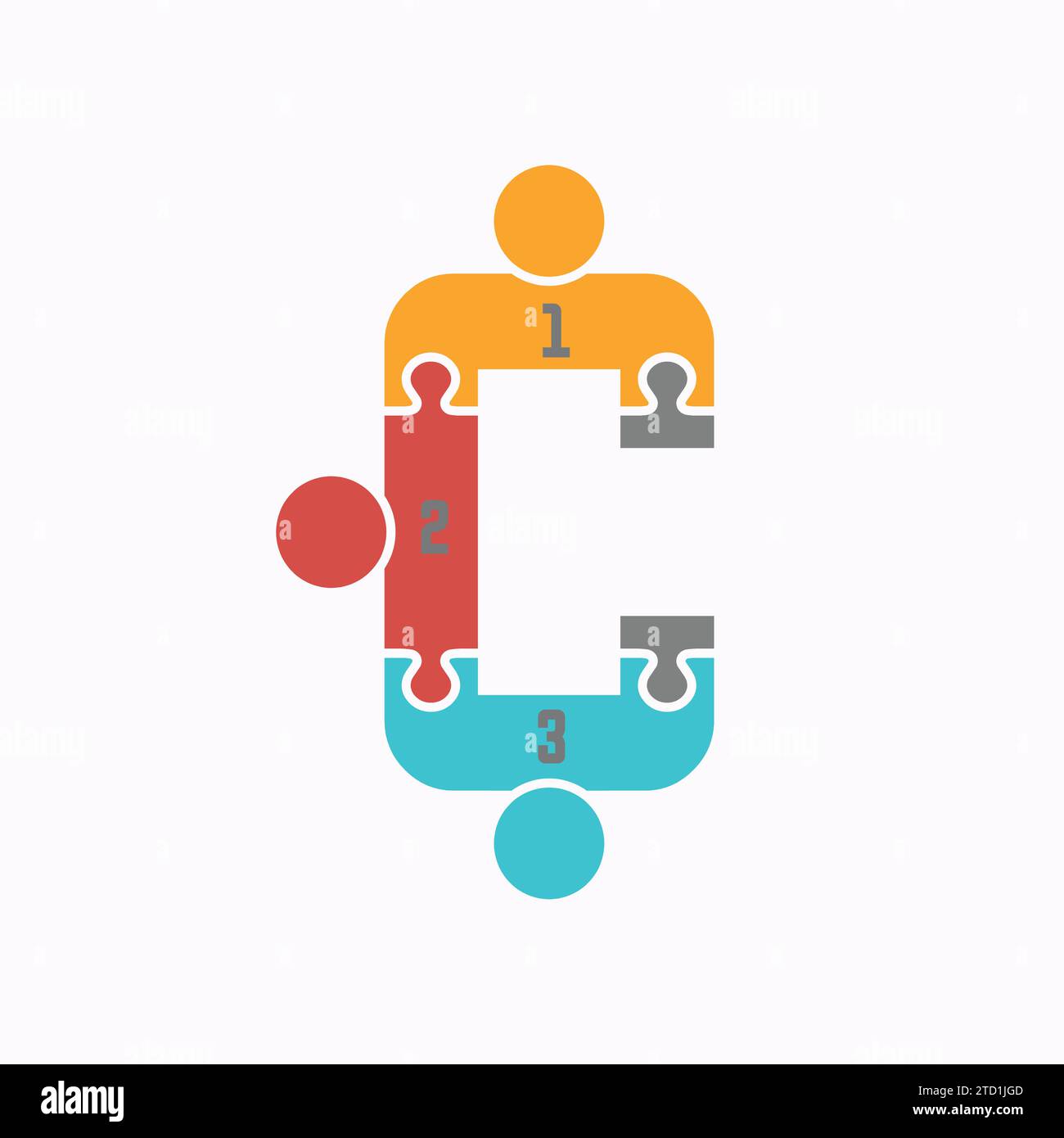 Collaborative Achievement Icon Logo - Stylized Figures on Interlocking ...