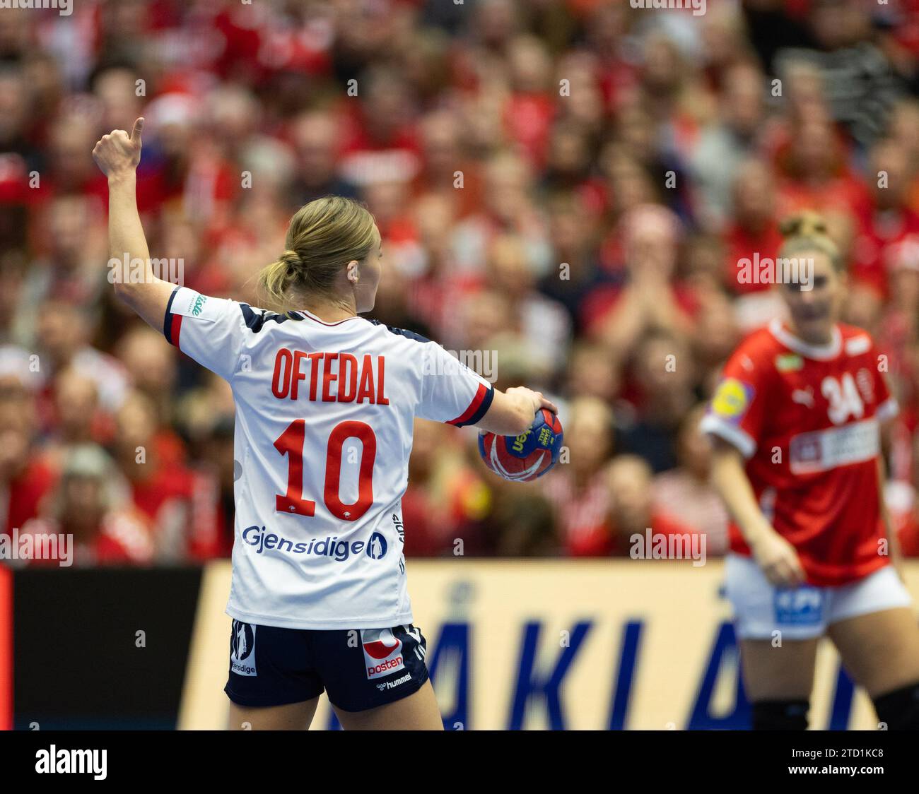Herning, Denmark, December 15th 2023: Stine Bredal Oftedal (10 Norway) are seen during the IHF ...