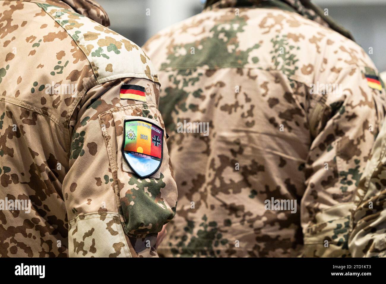 15 December 2023, Lower Saxony, Wunstorf: A shoulder patch with the ...