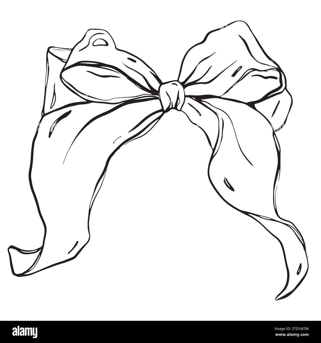 Vector bow Birthday party. Isolated engraved style object. Linear ...