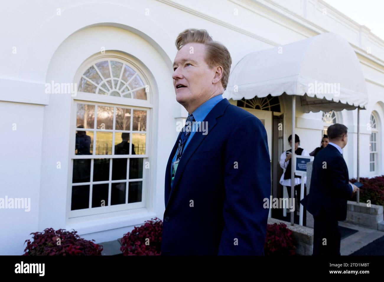 US comedian and television host Conan O'Brien walks outside the West ...